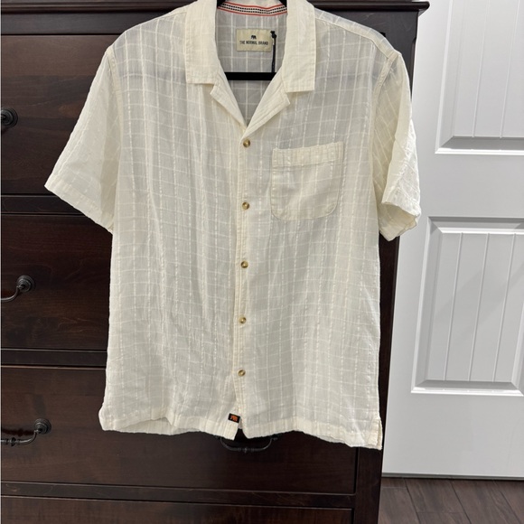 The Normal Brand | Shirts | The Normal Brand Mens Cream Short Sleeve ...
